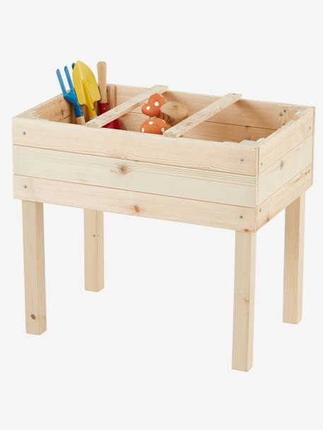 vertbaudet Pflanzkiste aus Holz, Hochbeet in beige