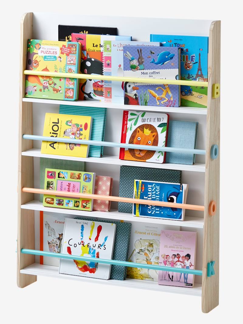 vertbaudet Kinder Bücherregal BOOKS in weiß/natur