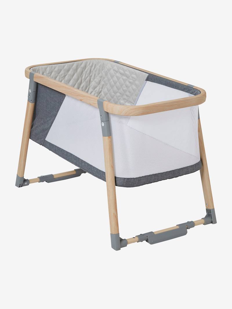 vertbaudet 2-in-1 Baby Reisebett / Babyschaukel in natur/grau